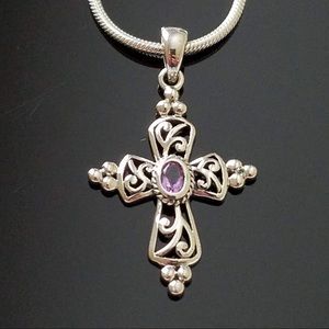 Peter Stone | Jewelry | Beautiful Amethyst Sterling Silver Cross ...